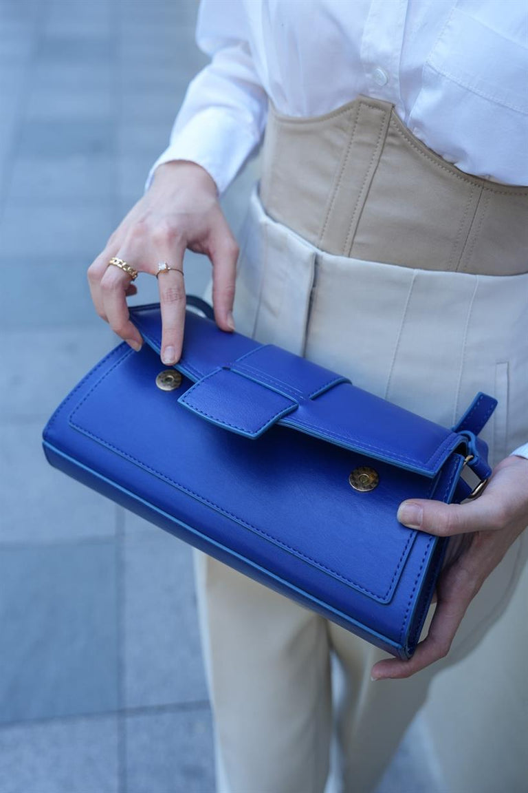Navy Blue Clamshell Rectangle Bag – LUNARITY GARAGE